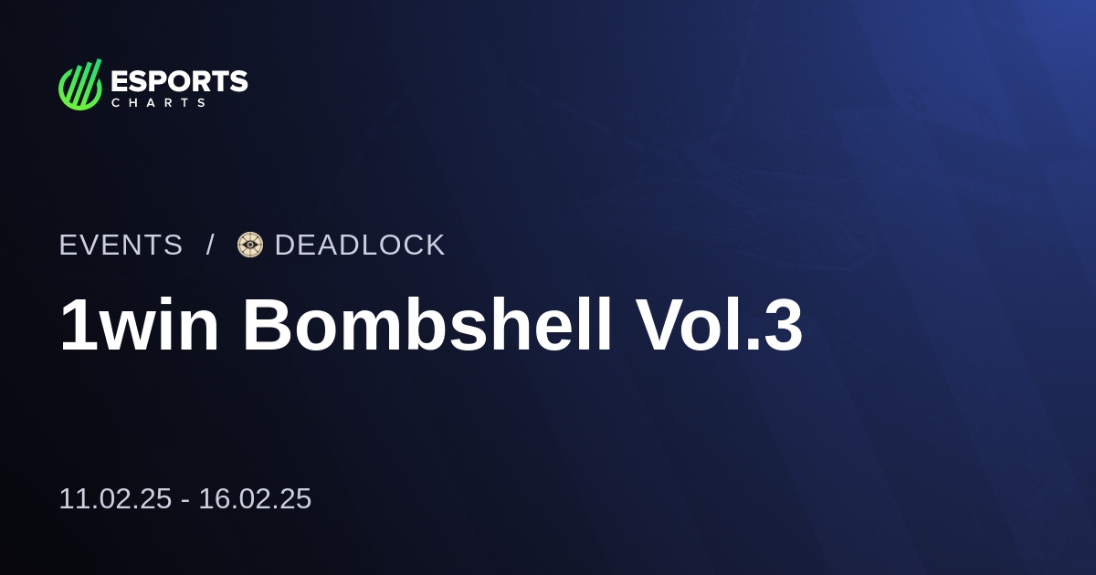 1win Bombshell Vol.3 - Deadlock - 視聴率、概要、賞金総額 | Esports Charts