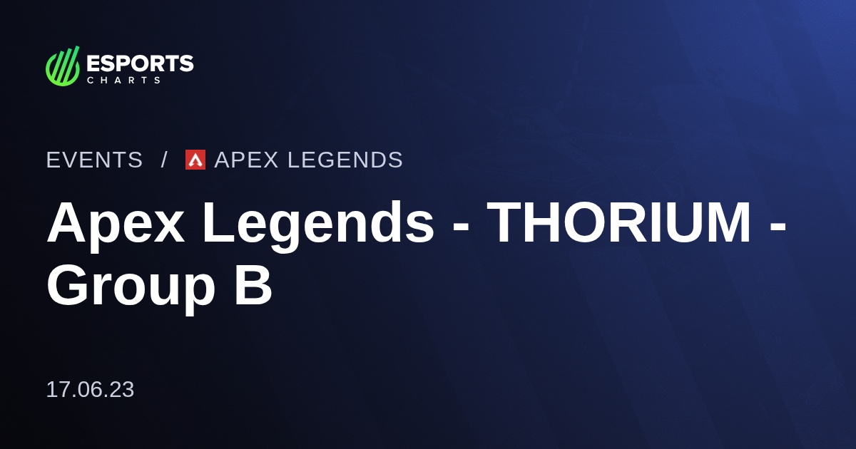 Apex Legends - THORIUM - Group B - Apex - Viewership, Overview, Prize Pool | Esports Charts