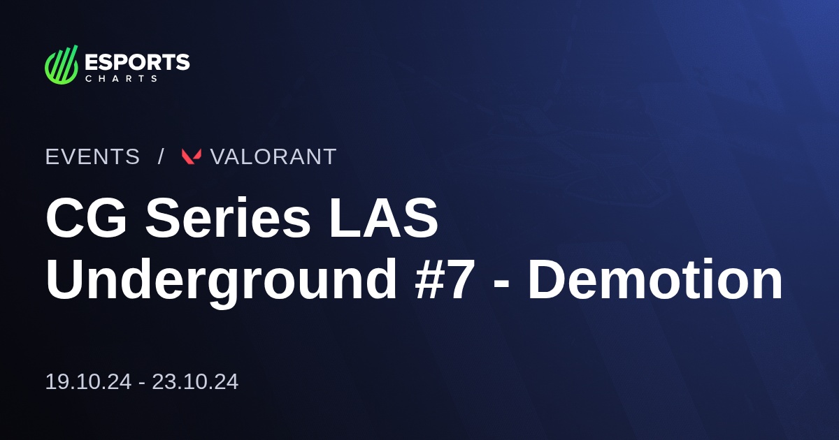 CG Series LAS Underground #7 - Demotion - Valorant - Viewership ...
