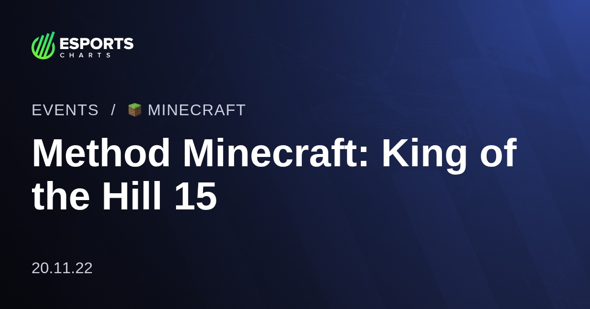Method Minecraft: King of the Hill 15 - Minecraft - 視聴率、概要、賞金総額 | Esports Charts