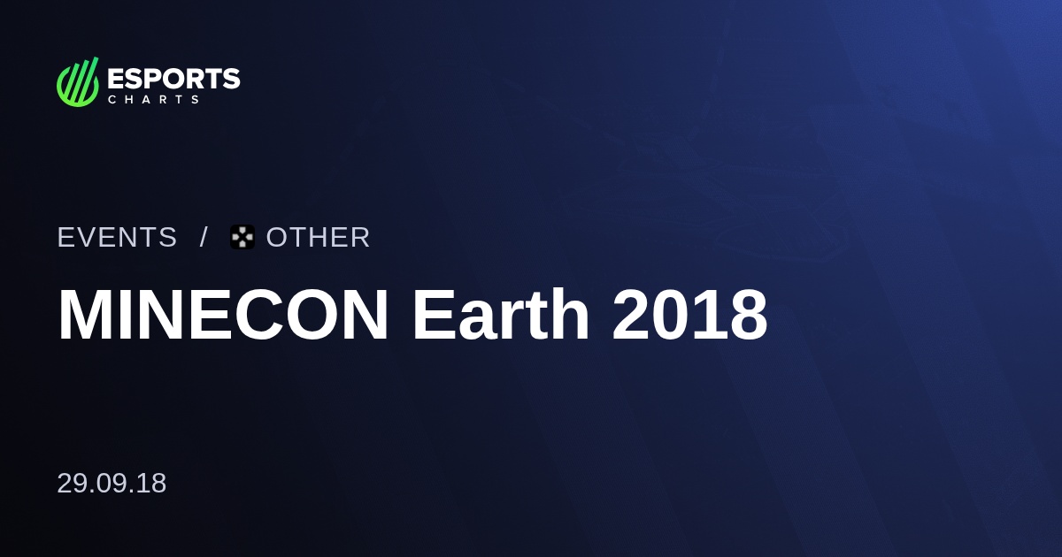MINECON Earth 2018 - Viewership, Overview, Prize Pool | Esports Charts