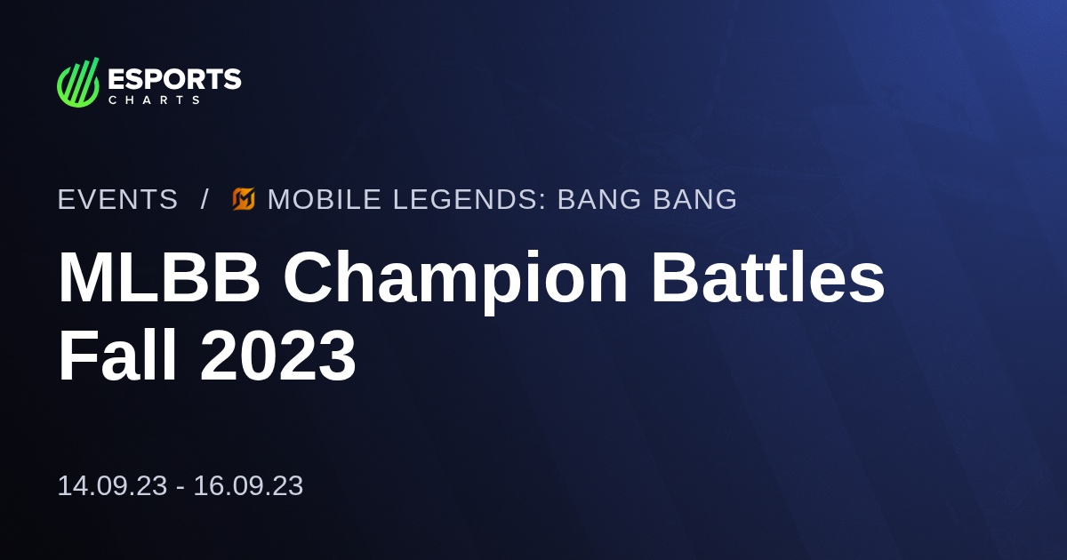 MLBB Champion Battles Fall 2023 - ML:BB - Schedule and Results