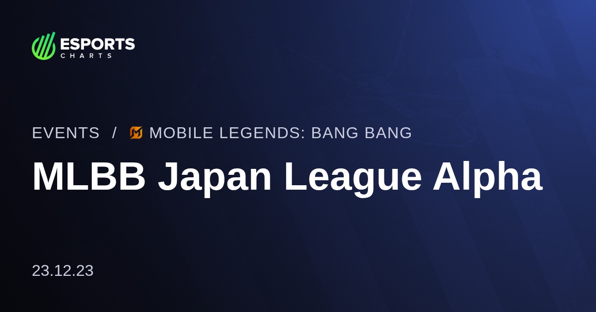 MLBB Japan League Alpha - ML:BB - 視聴率、概要、賞金総額 | Esports Charts