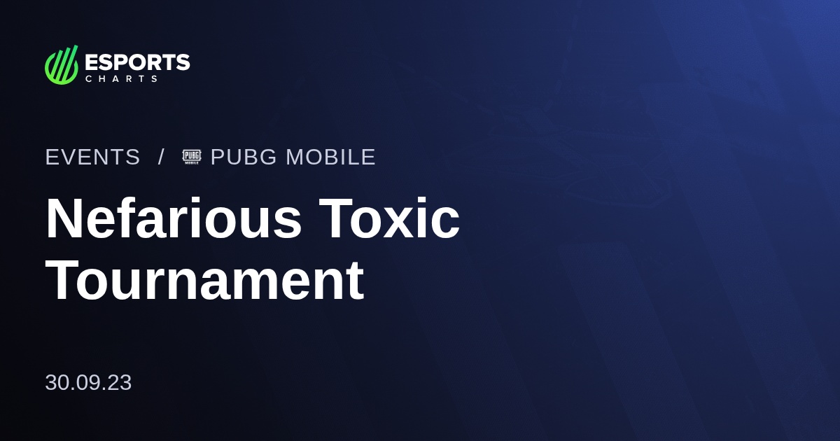 Nefarious Toxic Tournament - PUBG Mobile - Viewership, Overview, Prize Pool | Esports Charts