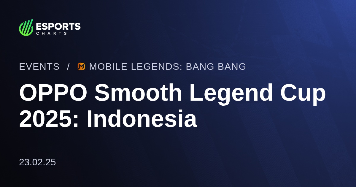 OPPO Smooth Legend Cup 2025: Indonesia - ML:BB - 視聴率、概要、賞金総額 | Esports ...