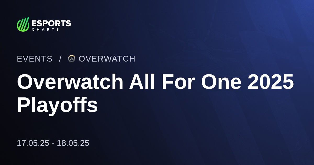 Overwatch All For One 2025 Playoffs - OW - Viewership, Overview, Prize ...