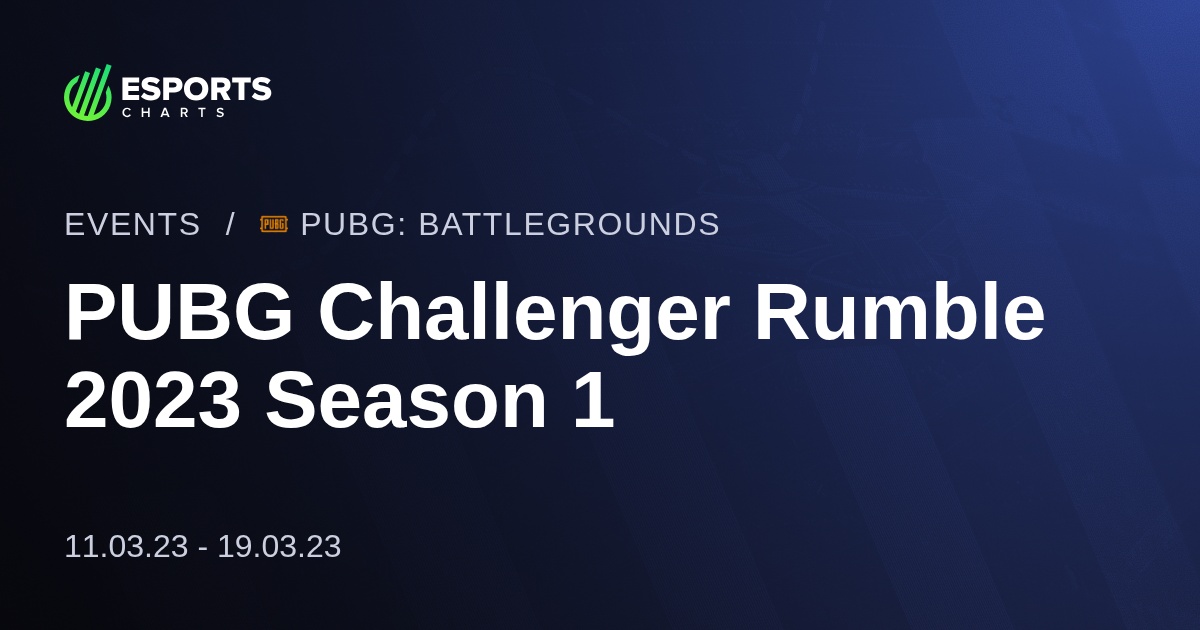 PUBG Challenger Rumble 2023 Season 1 - PUBG - Viewership, Overview ...