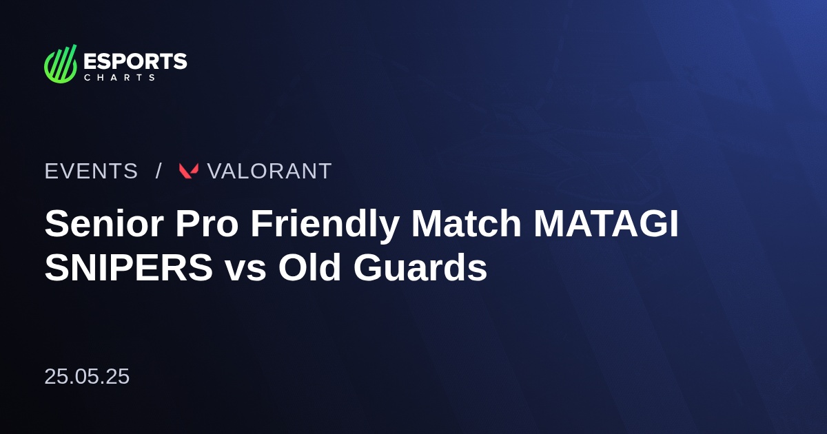 Senior Pro Friendly Match MATAGI SNIPERS vs Old Guards - Valorant - 視聴率、概要、賞金総額 | Esports Charts
