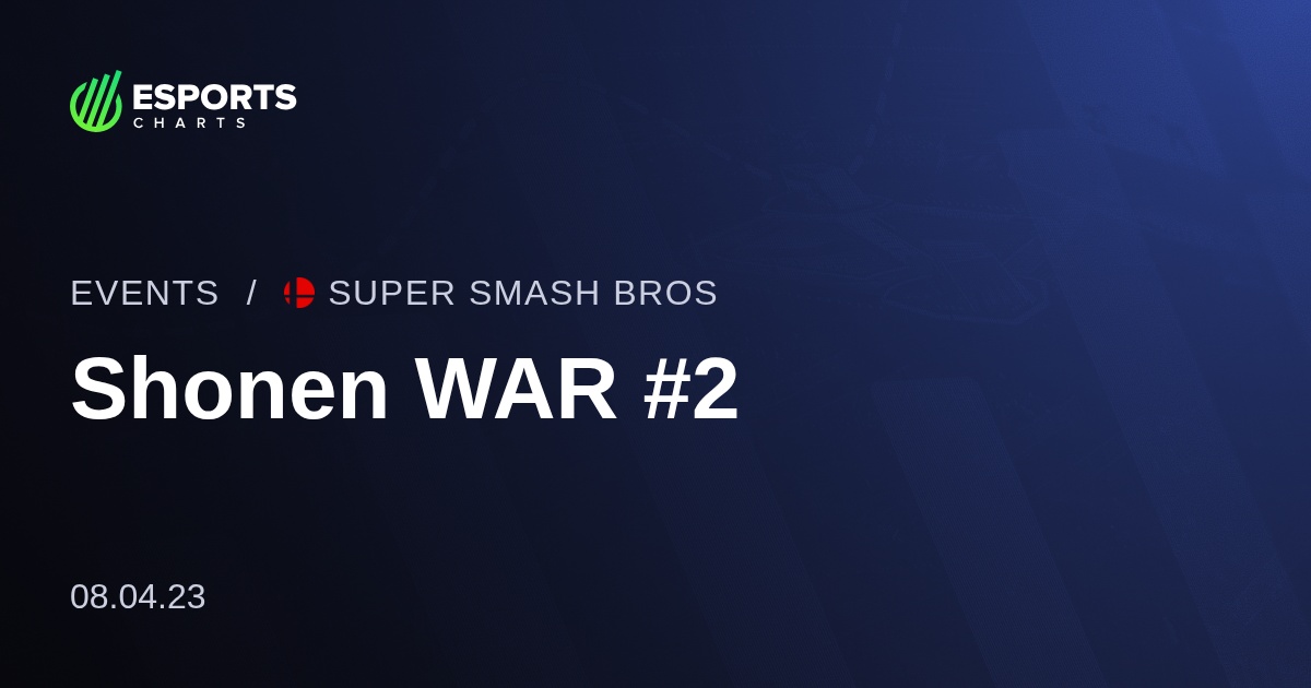 Shonen WAR #2 - SSB - Viewership, Overview, Prize Pool | Esports Charts