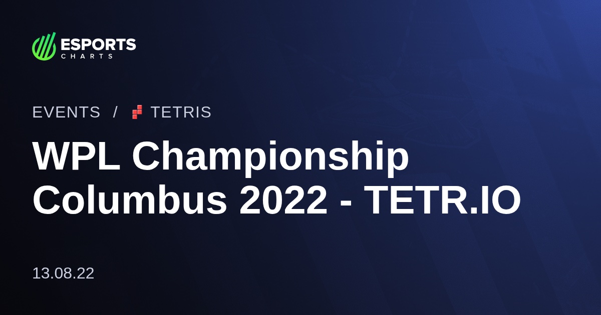 WPL Championship Columbus 2022 - TETR.IO - Tetris - Viewership ...